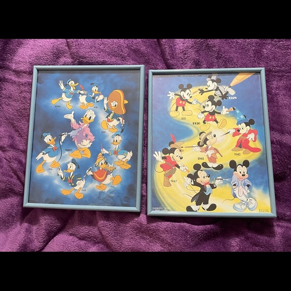 Disney | Art | Disney Framed Art Set 8 X Mickey And Donald | Poshmark